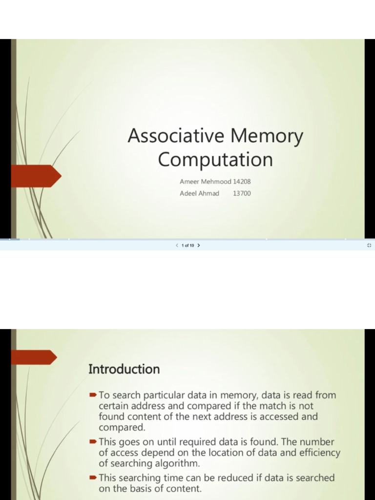 Associative Memory | PDF