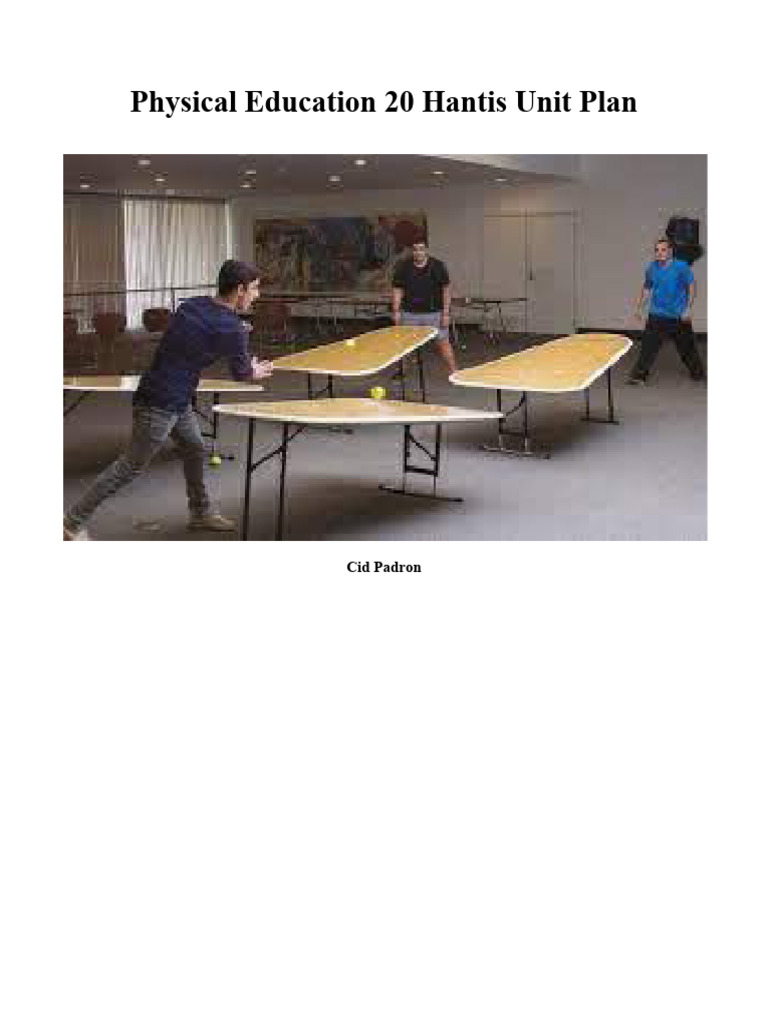 Hantis Unit Plan N | PDF | Physical Education | Etiquette