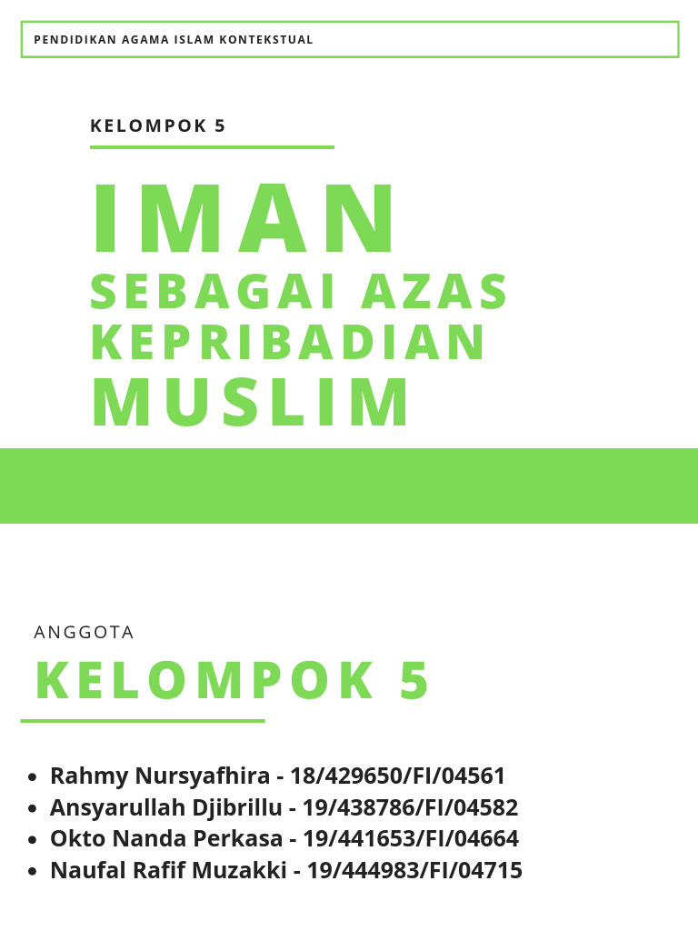 Iman Sebagai Azaz Kepribadian Muslim | PDF | Pengembangan Diri