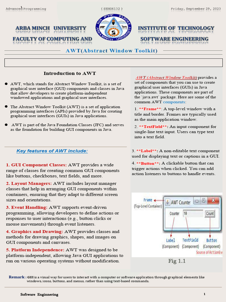 AWT (Group 1) - B | PDF | Graphical User Interfaces | Computer Engineering