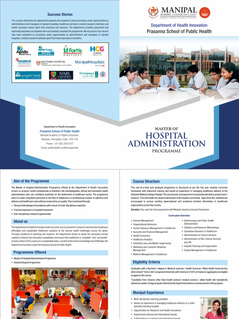 MHA Programme Brochure | PDF | Health Care | Health Administration