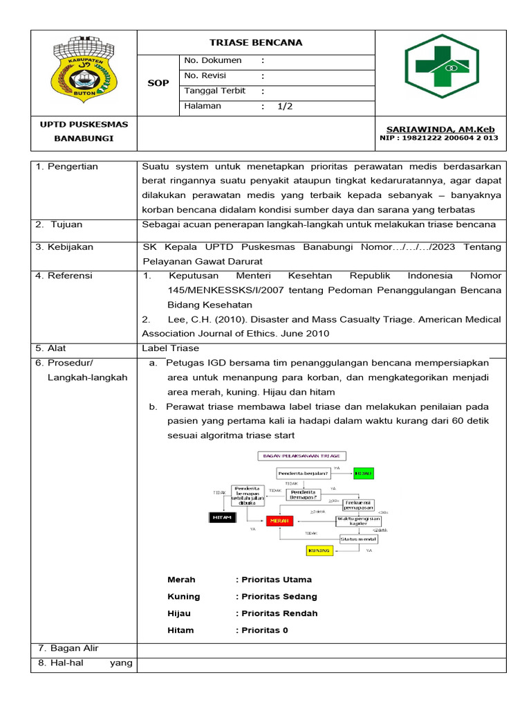 Label Triase untuk Penanggulangan Bencana | PDF