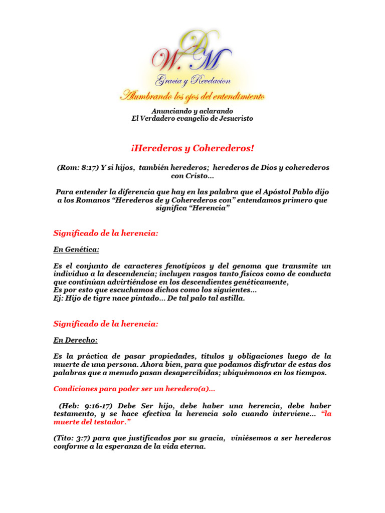 Herederos y Coherederos | PDF | Cristo (título) | Jesús
