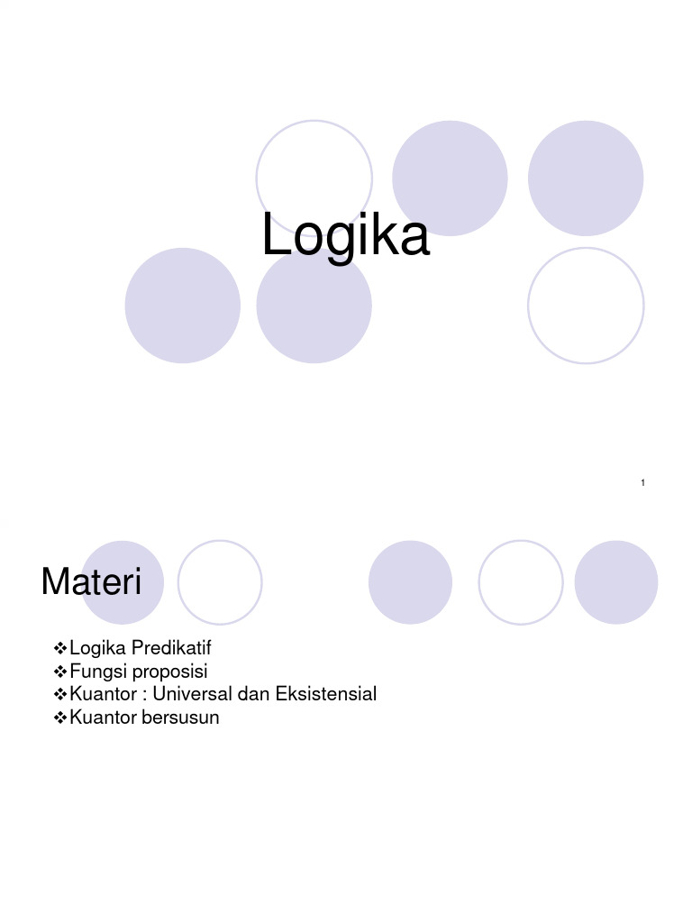 Logika Predikat Dan Kuantor | PDF | Metode & Bahan Ajar