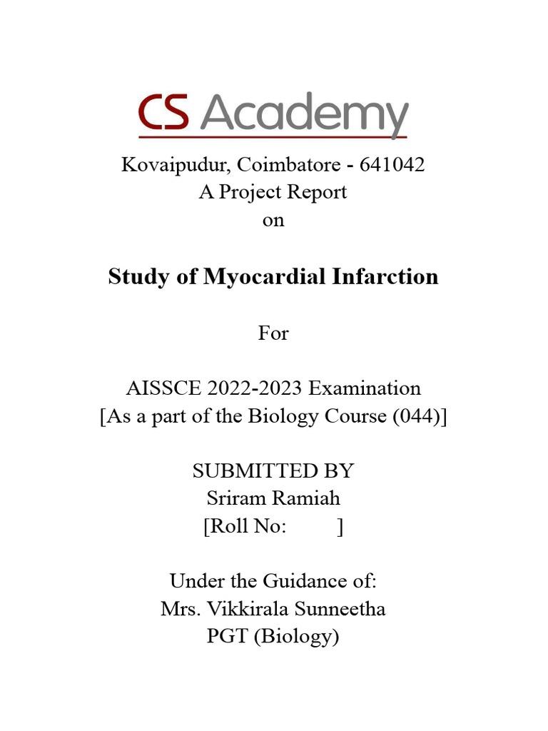 Bio Project 2 Pdf Coronary Circulation Coronary Artery Disease