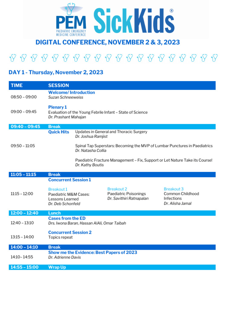 PEM Conference Agenda | PDF | Causes Of Death | Health Sciences