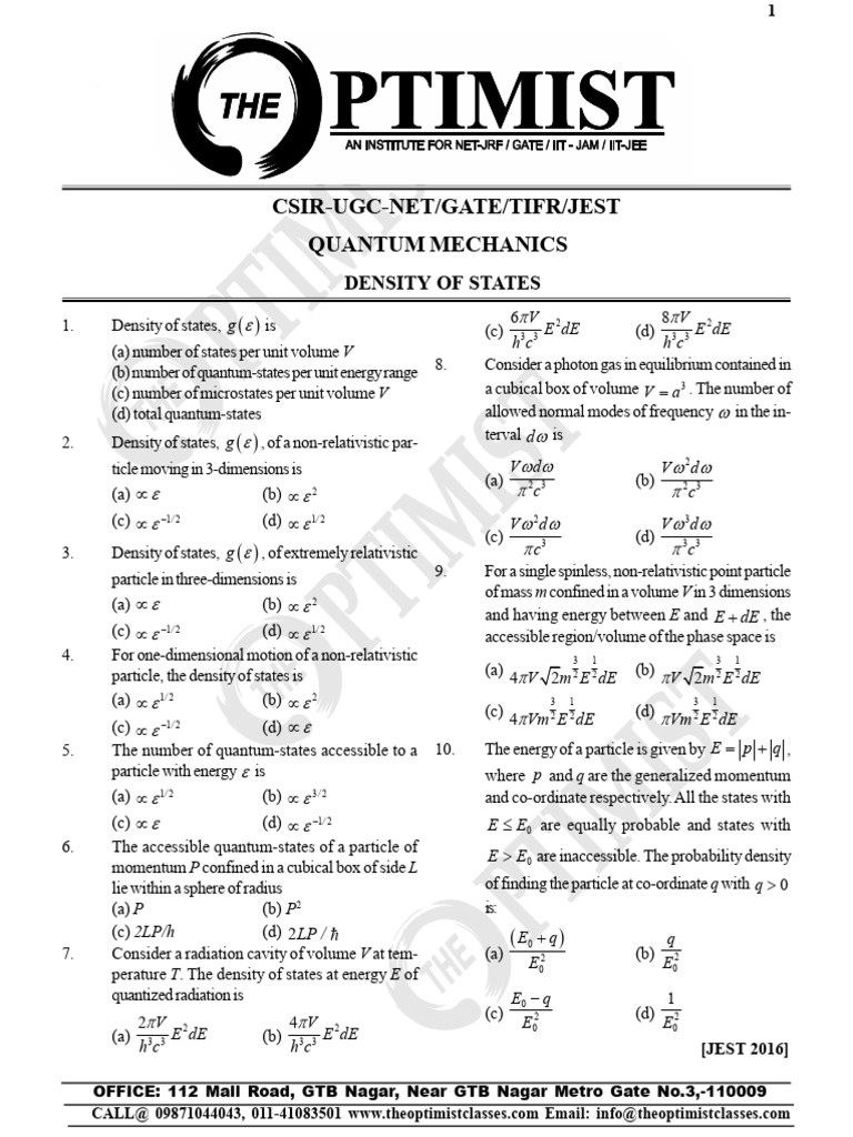 025a28d425825-Assignment - Density of States | Download Free PDF ...