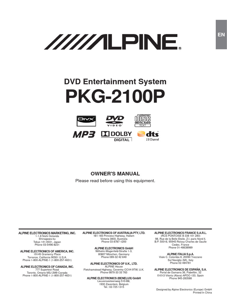 Alpine DVD Player | PDF