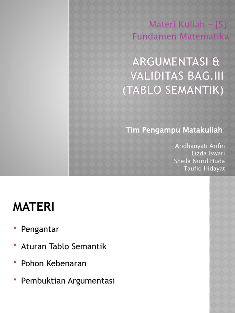 FM-05 - Argumentasi - Tablo Semantik | PDF