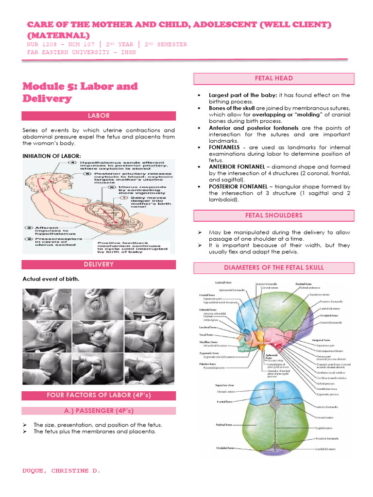 Module 5 - MCN Maternal | PDF | Pelvis | Childbirth