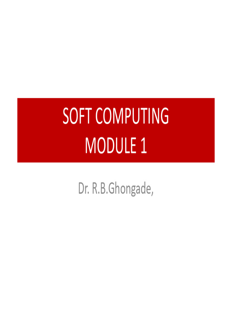 Soft Computing 2023 Units1 2 3 Handouts Pdf