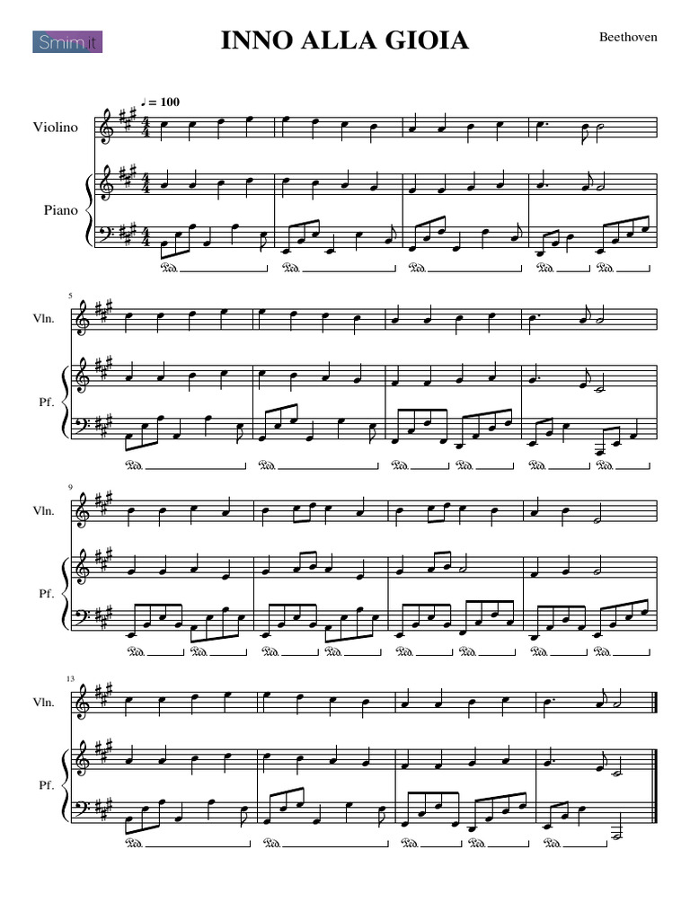Violino Inno Alla Gioia | PDF