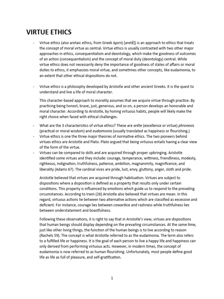 Virtue Ethics | PDF | Virtue Ethics | Virtue