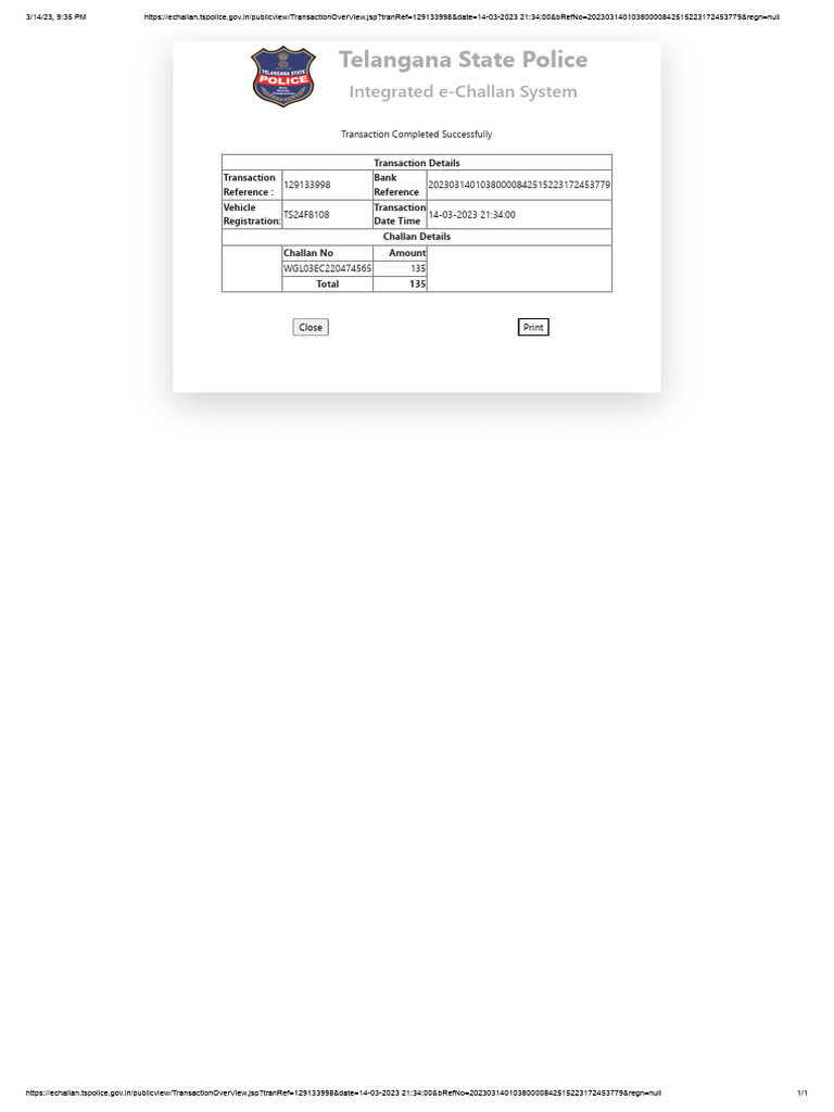 Traffic Challan | PDF