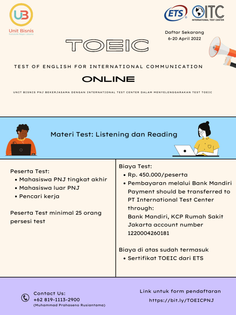 Brosur Test Toeic | PDF