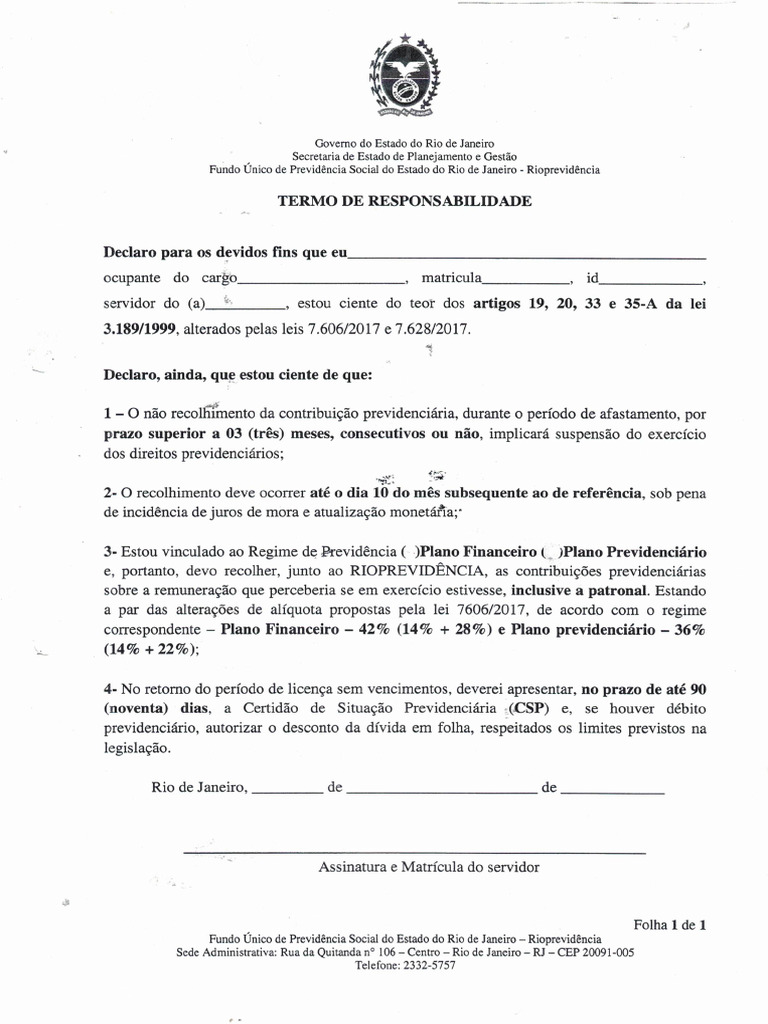 Termo Licença Sem Vencimento | PDF