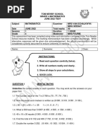 Grade 7 Mathematics Exam Paper 2025 | PDF