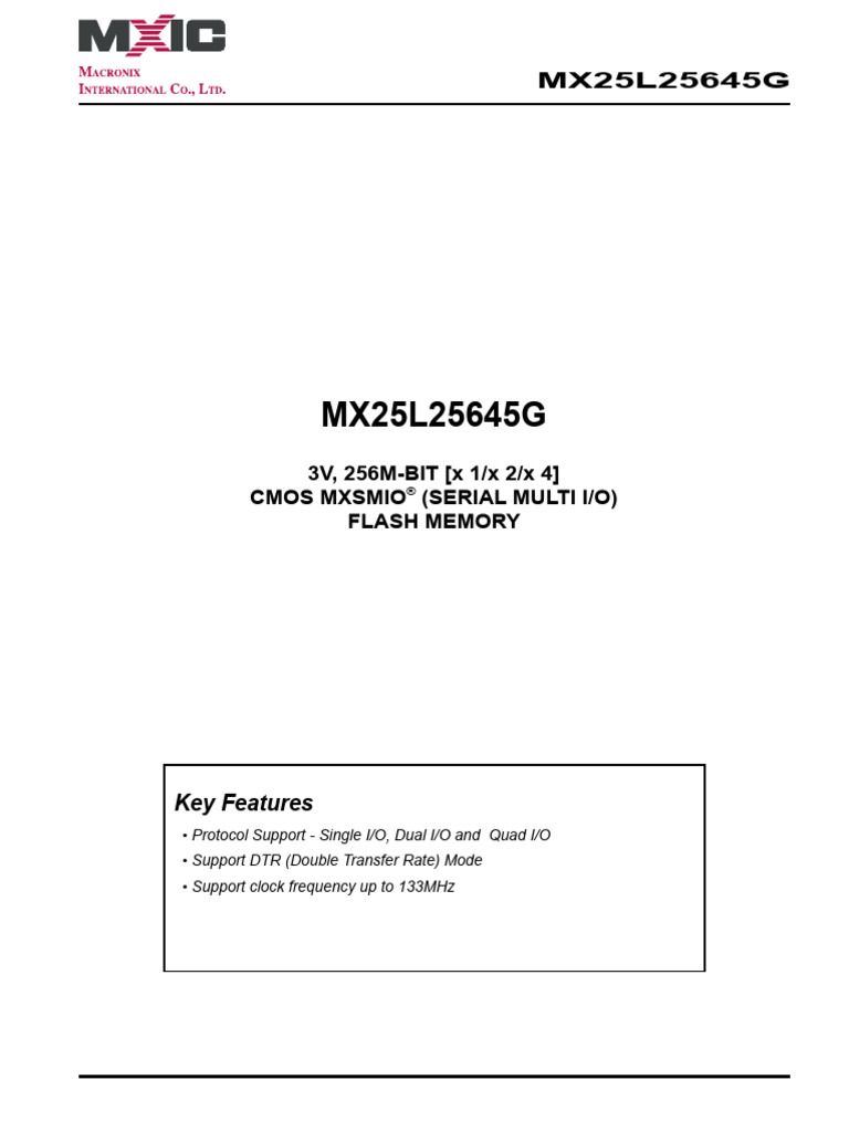 Mx25l25645gm2i 10G | PDF | Input/Output | Electronic Engineering