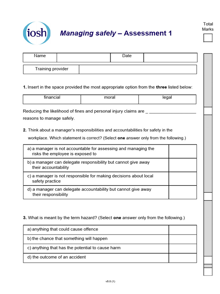 Multi-Format Assessment 1 | Download Free PDF | Risk | Hazards