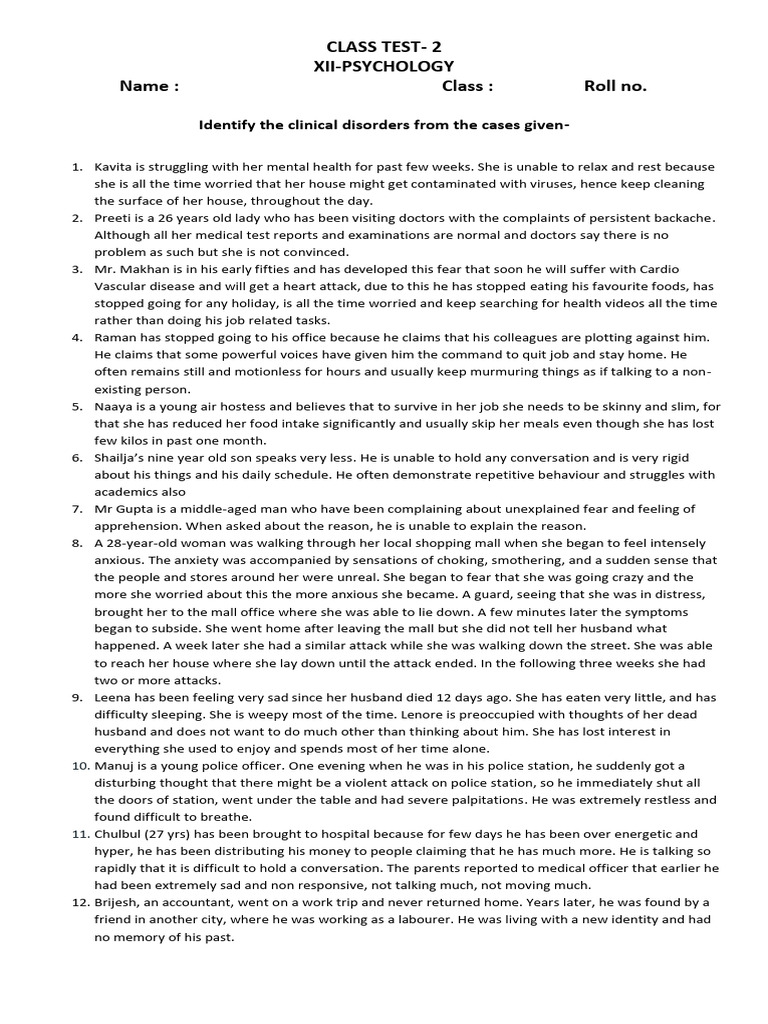 Class Test 2 Xii | PDF