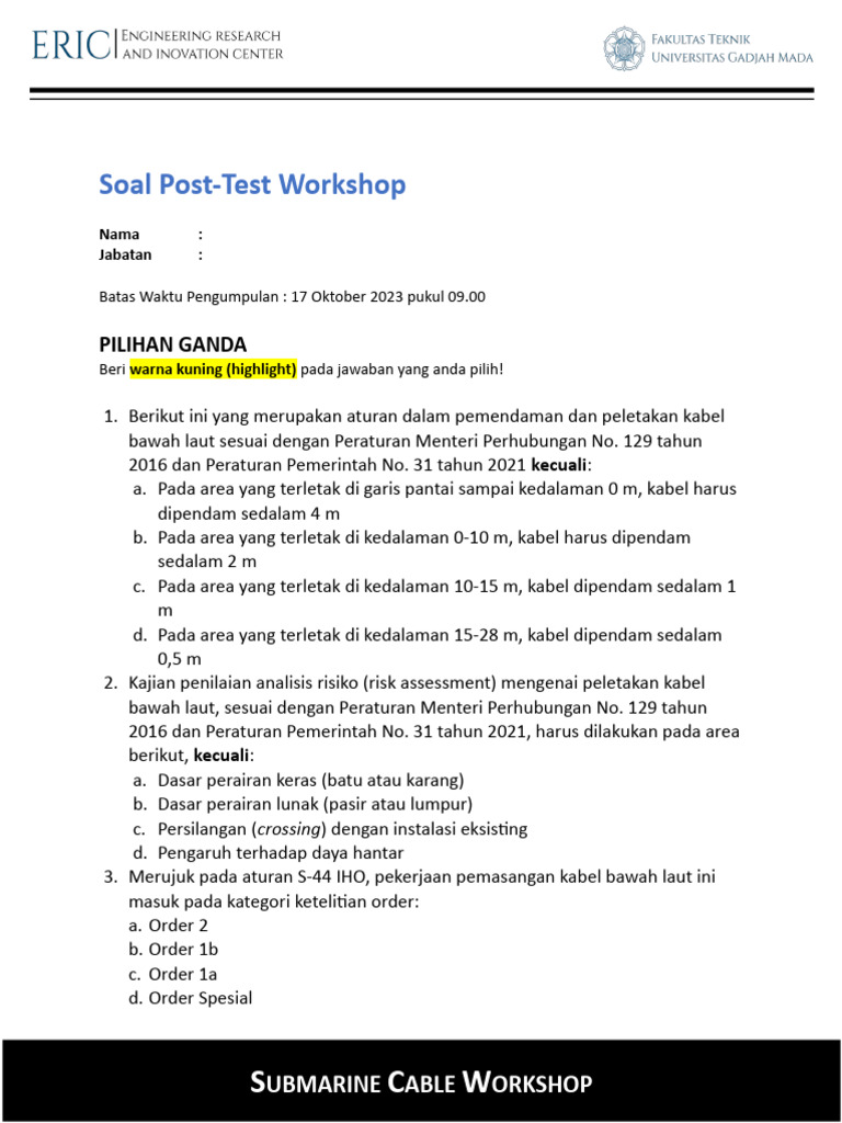 Soal Post-Test | PDF