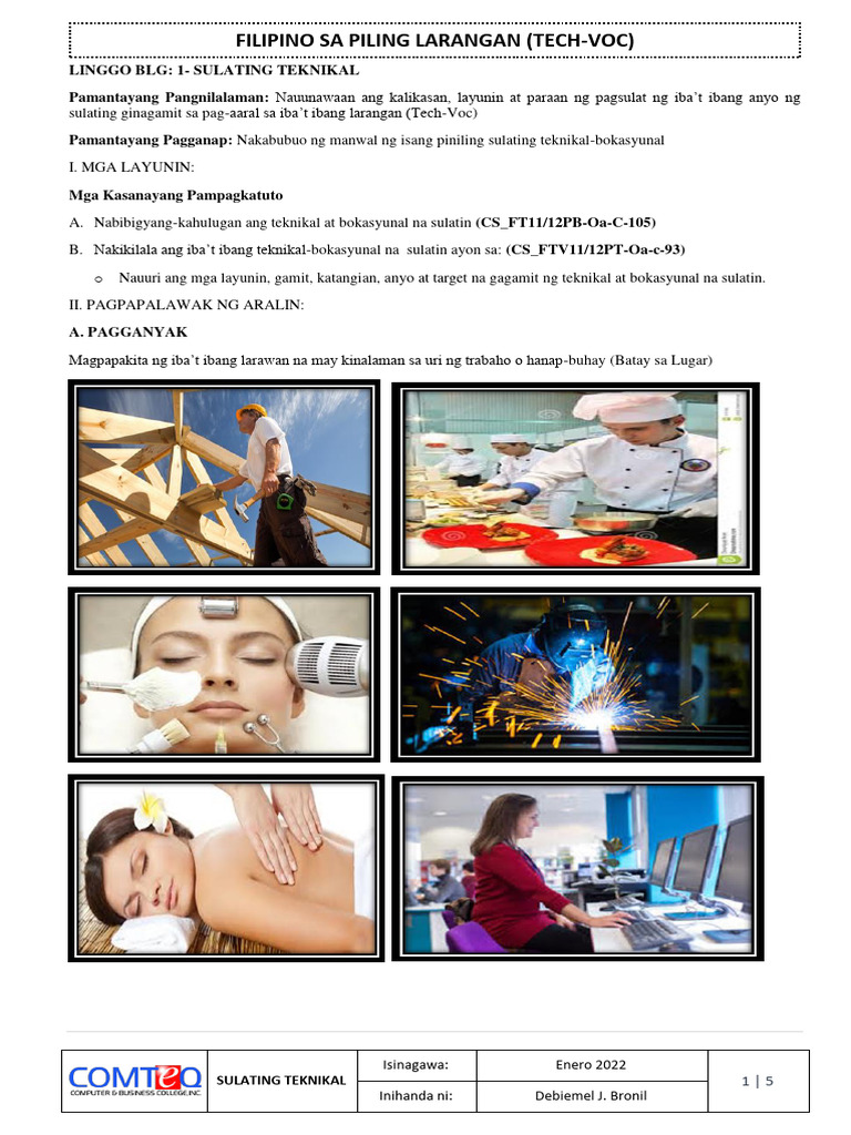 Module-week-1-Filipino Sa Piling Larangan | PDF
