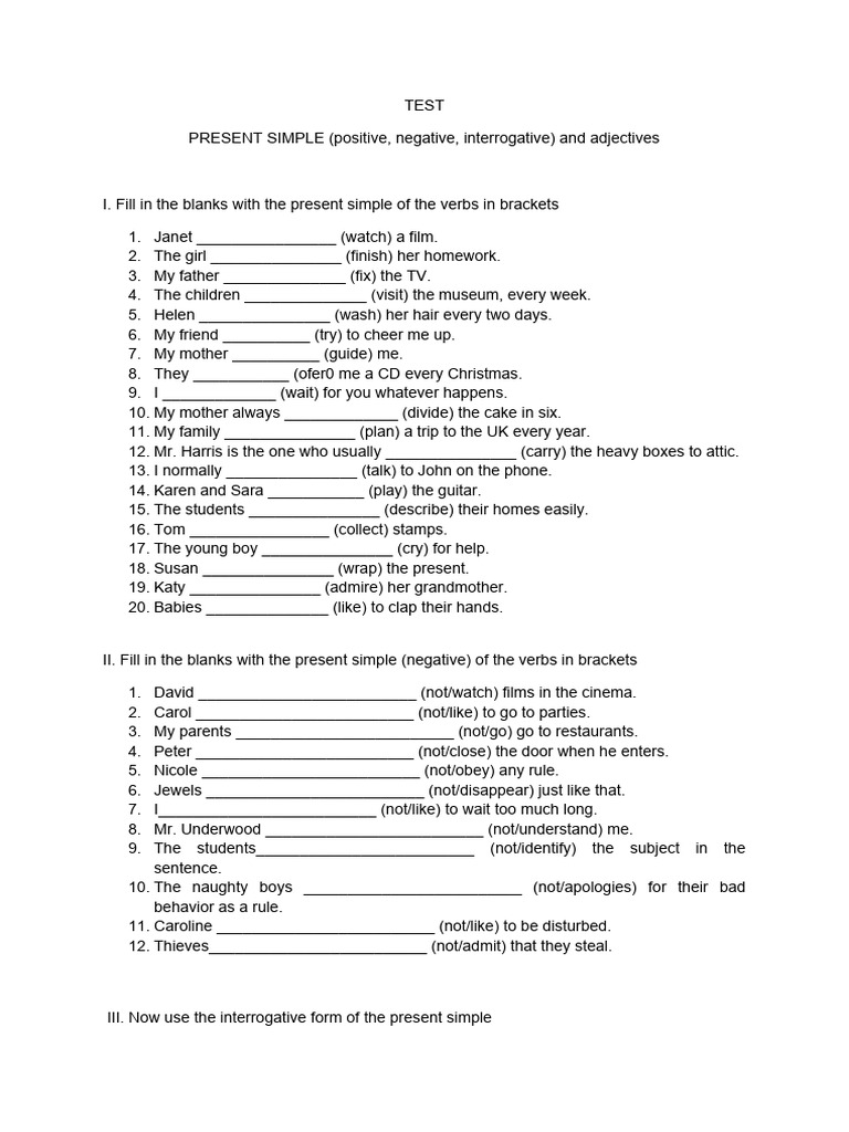 Test Angliski Za 6-To | PDF