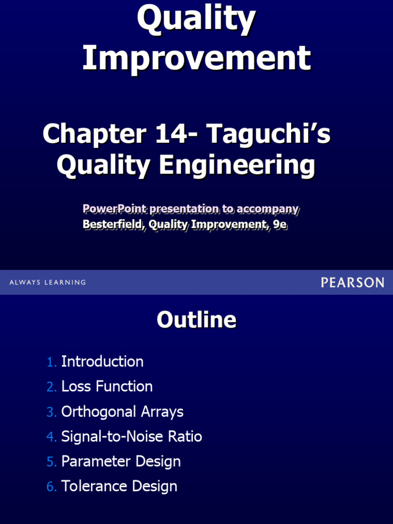 Taguchi's Quality Engineering Guide | PDF | Decibel | Matrix (Mathematics)