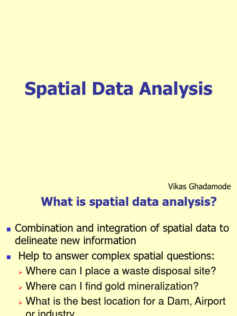 Spatial Data Analysis | PDF | Geographic Information System | Spatial Analysis