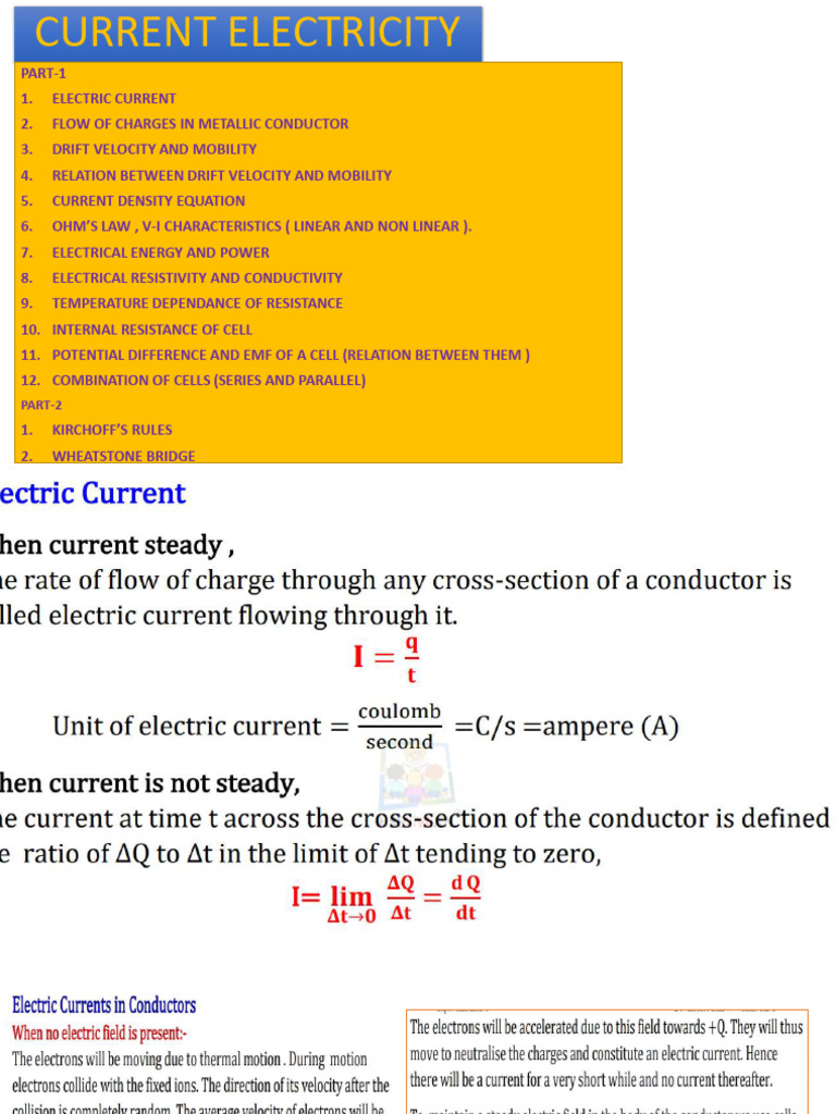 Current Electricity | PDF