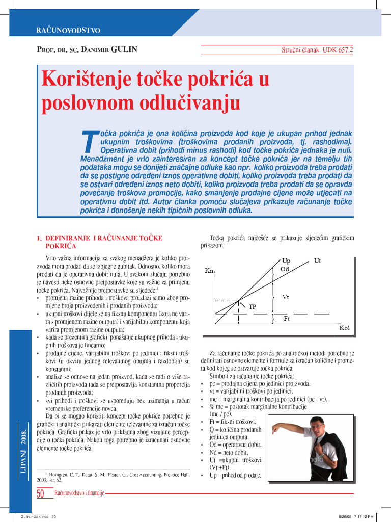 Korištenje Točke Pokrića U Poslovnom Odlučivanju | PDF