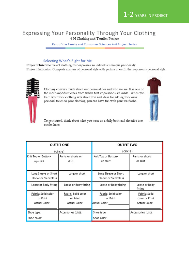 Expressing Your Personality Through Yur Clothing | PDF | Clothing ...