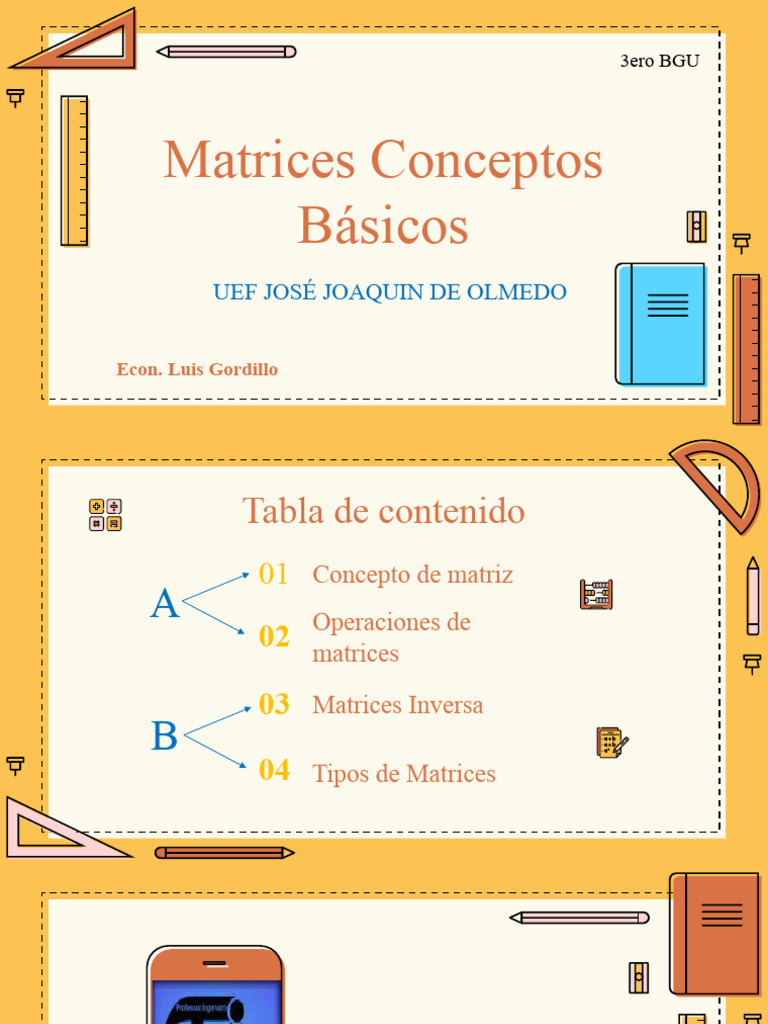 Matemáticas Matrices 3ero BGU P#1 y #2 | PDF | Matriz (Matemáticas ...