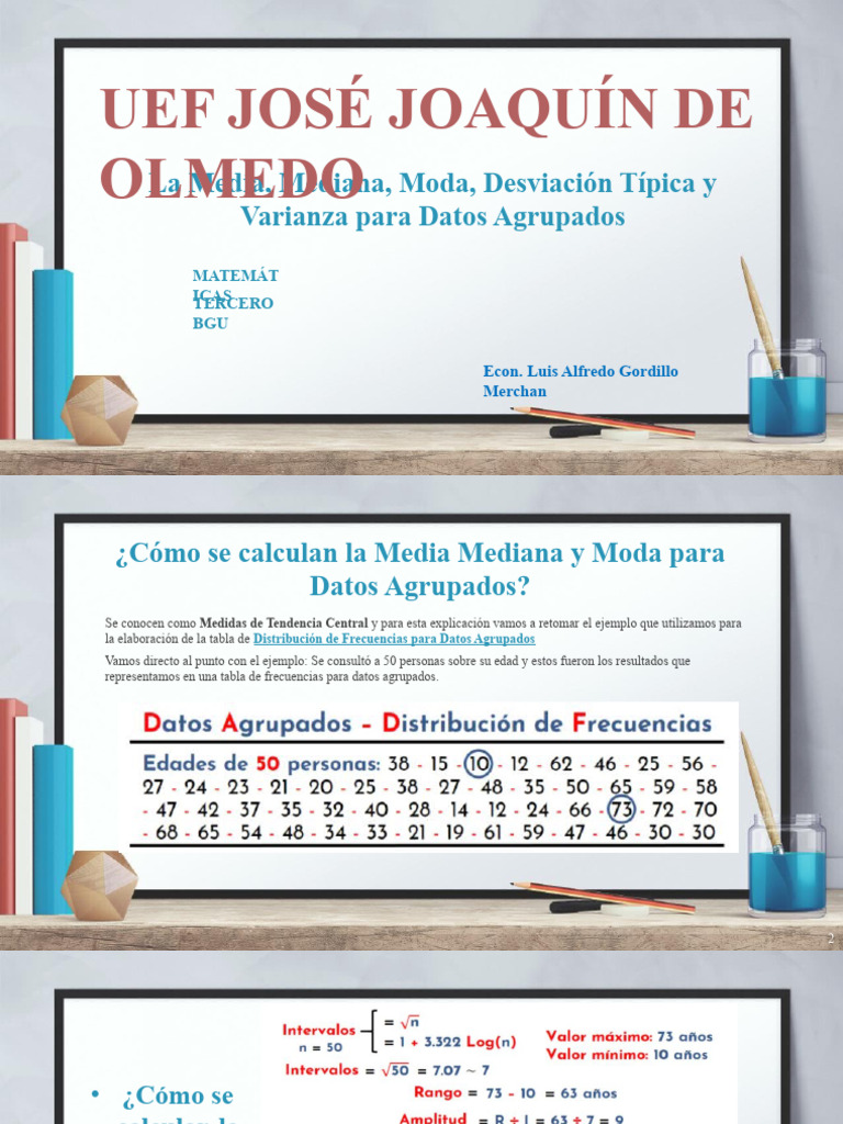Media - Mediana - Moda en Datos Agrupados | PDF | Desviación Estándar ...