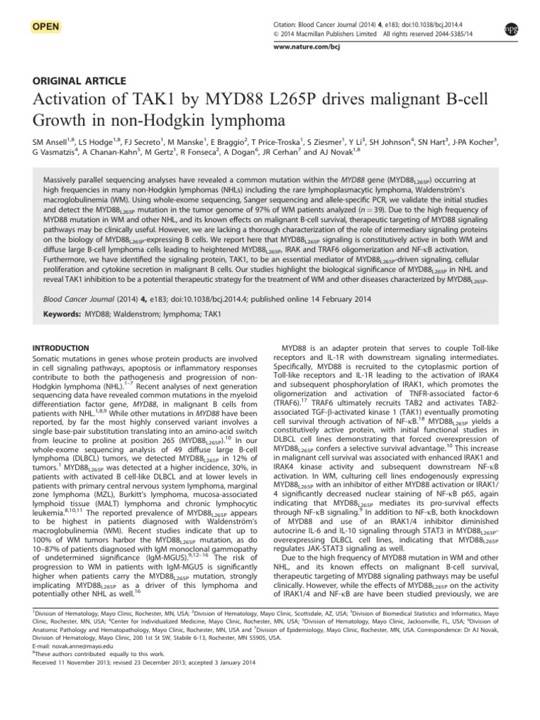 Blood Cancer Journal 20144a | PDF