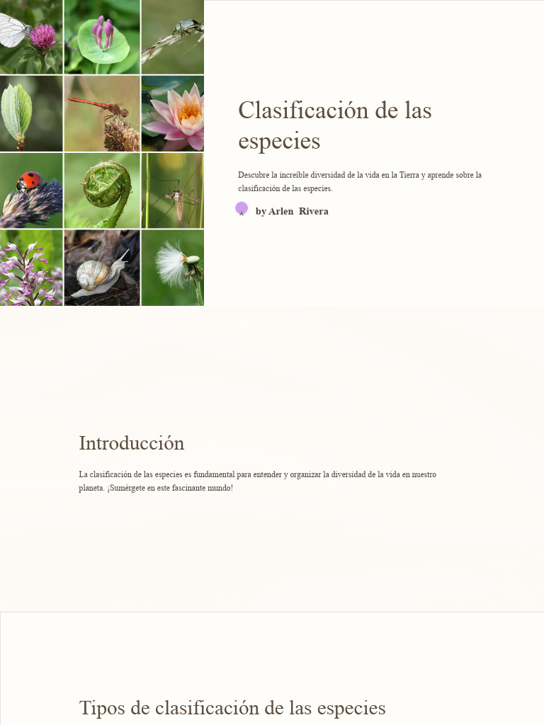 Clasificacion de Las Especies | PDF | Evolución | Especies