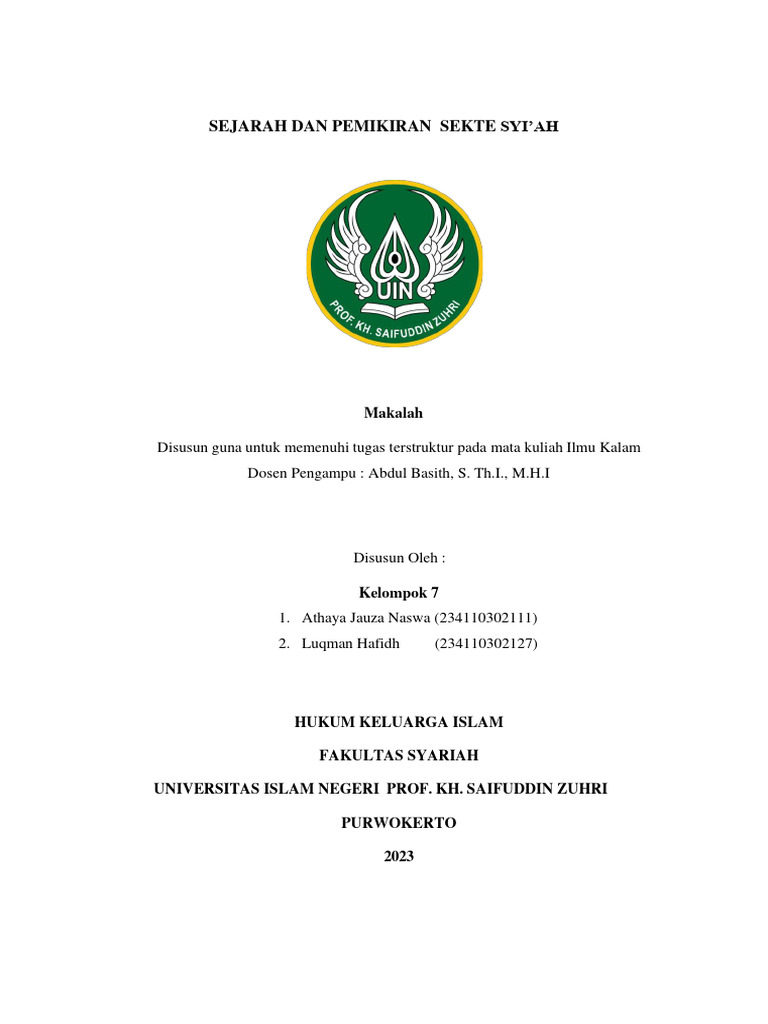 Sejarah dan Pemikiran Sekte Syiah | PDF