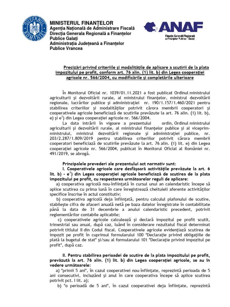 Preci Scutiri Cooperative Agricole | PDF