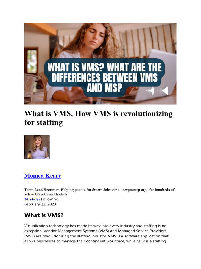 VMS MSP | PDF | Human Resources | Recruitment