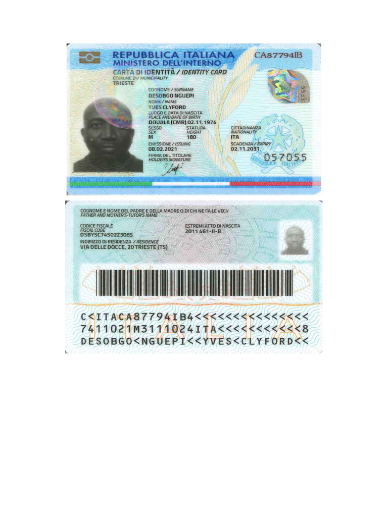Carta Identità Nuova Clyf | PDF