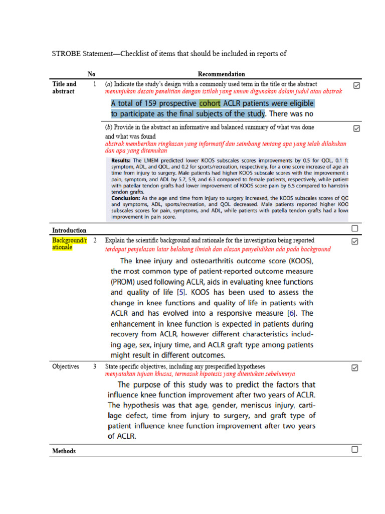 STROBE Statement-Cohort Studies | PDF | Computers