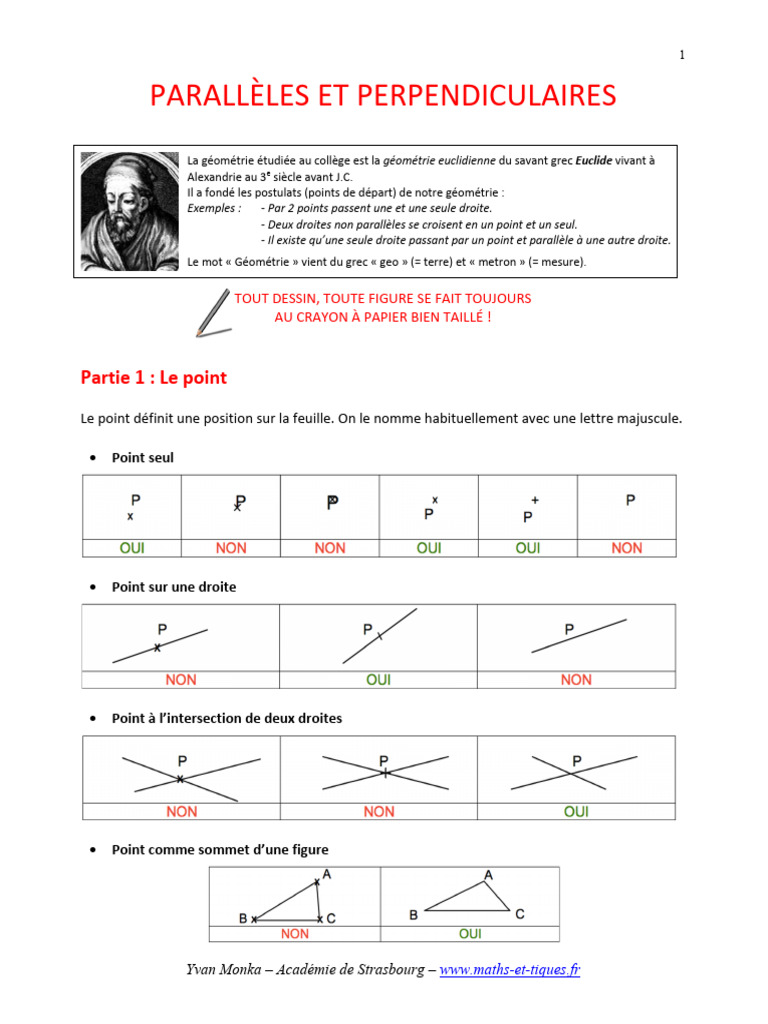 Parallèles Et Perpendiculaires | PDF | Droite (mathématiques ...