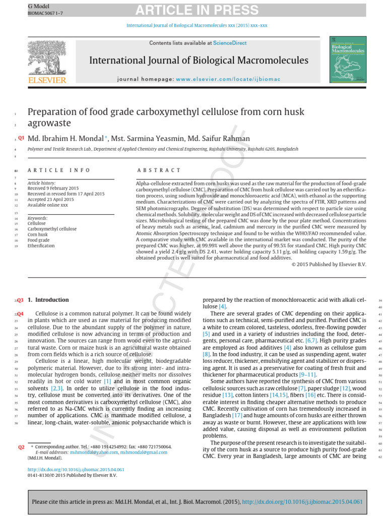 ARTICLE IN PRESS G Model Preparation of | PDF | Absorption Spectroscopy | Solubility