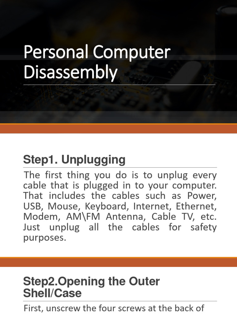 PC Disassembly Guide: Step-by-Step | PDF