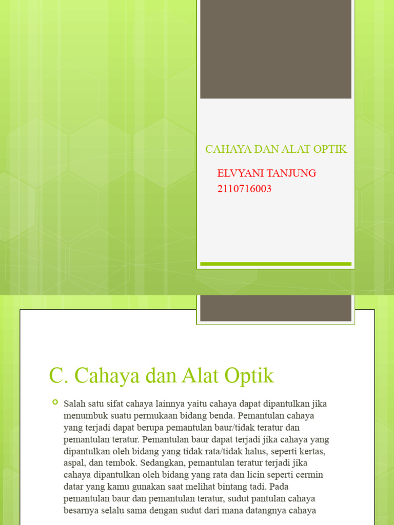 Cahaya Dan Alat Optik Elvy | PDF