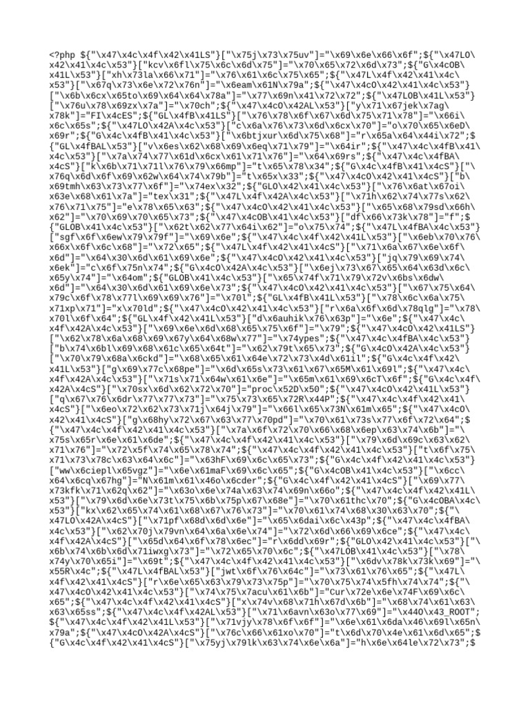 PHP Code Obfuscation Example | PDF | Graphemes | Orthography