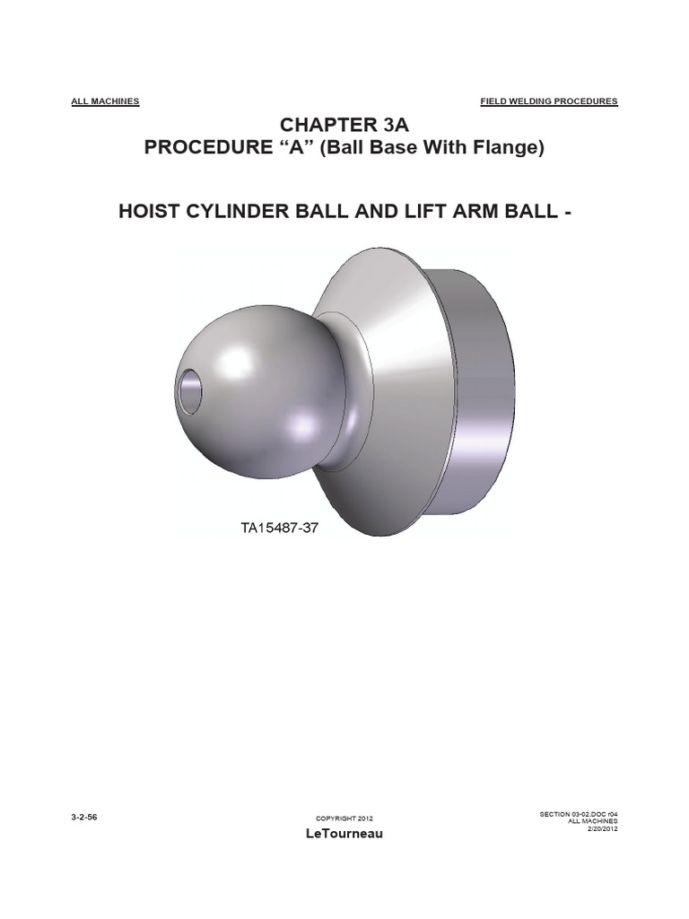 Field Welding Procedure (HOIST CYLINDER BALL AND LIFT ARM BALL) | PDF ...