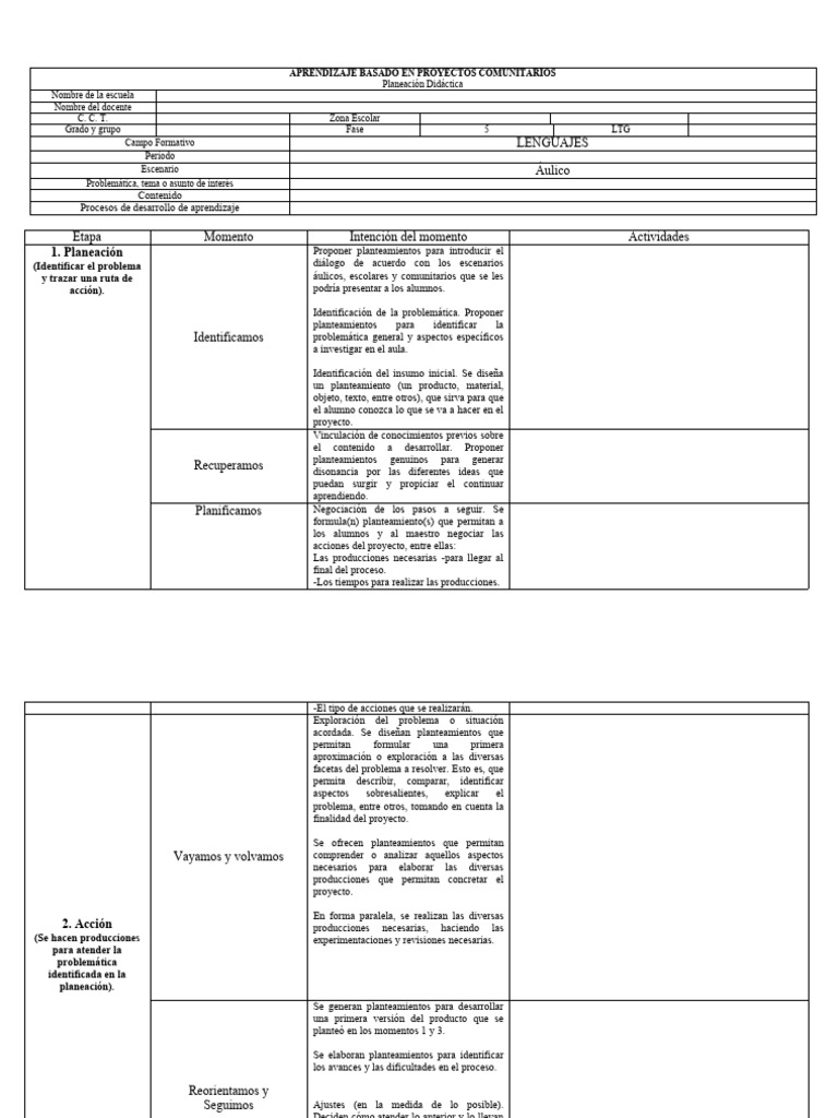 Formatos Planeación Fase 5 | PDF Formatos Planeación Fase 5 | PDF