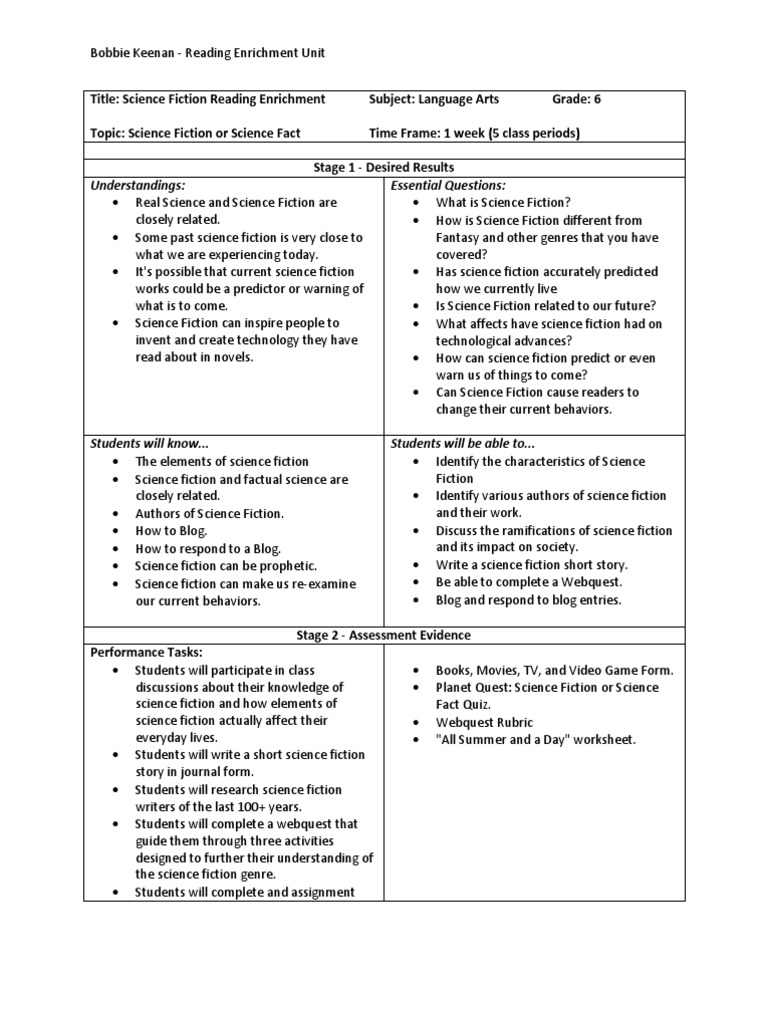 Science Fiction or Science Fact Unit | PDF | Science Fiction | Isaac Asimov