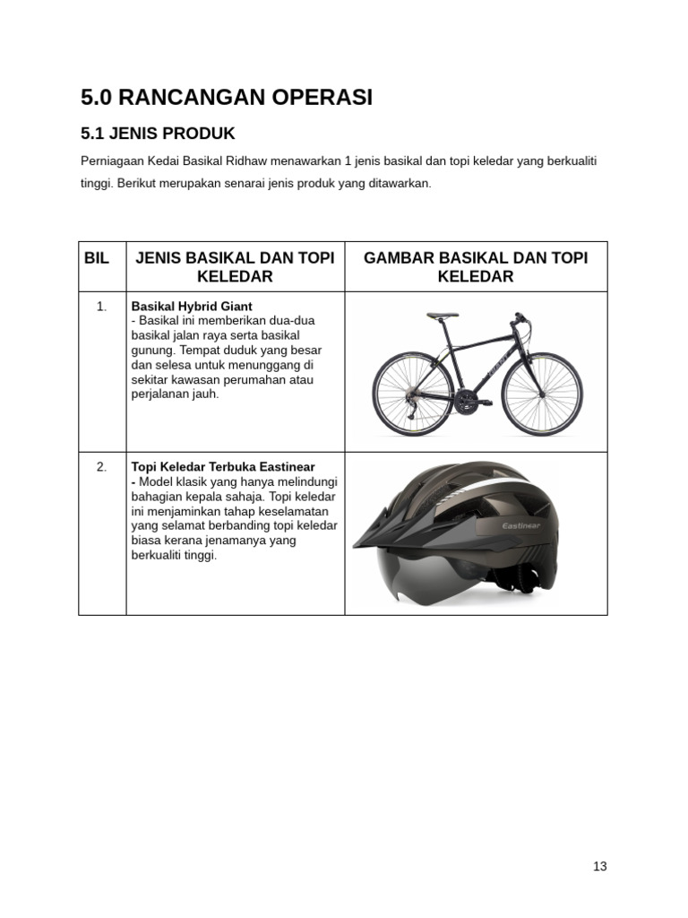 5.0 Rancangan Operasi: 5.1 Jenis Produk | PDF